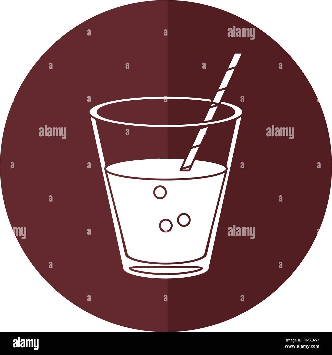 glass cup fresh drink with straw - round icon Stock Vector Image & Art ...