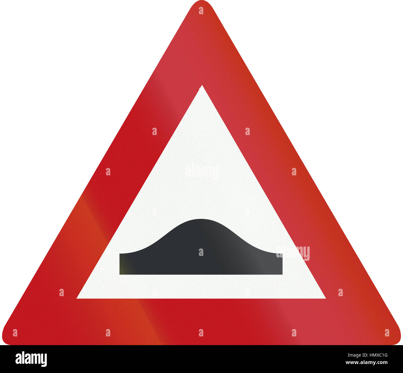 Netherlands road sign J38 - Speed bump Stock Photo - Alamy