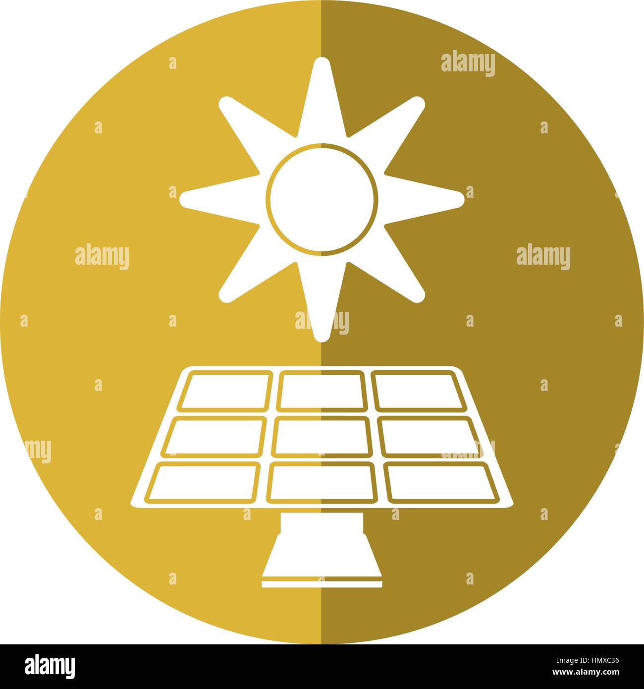 solar panel energy environment symbol-shadow circle Stock Vector Image ...