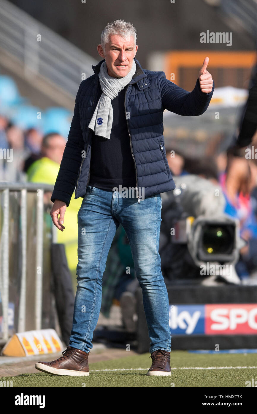 Bochum, Germany. 5th Feb, 2017. Karlsruhe's headcoach Mirko Slomka ...