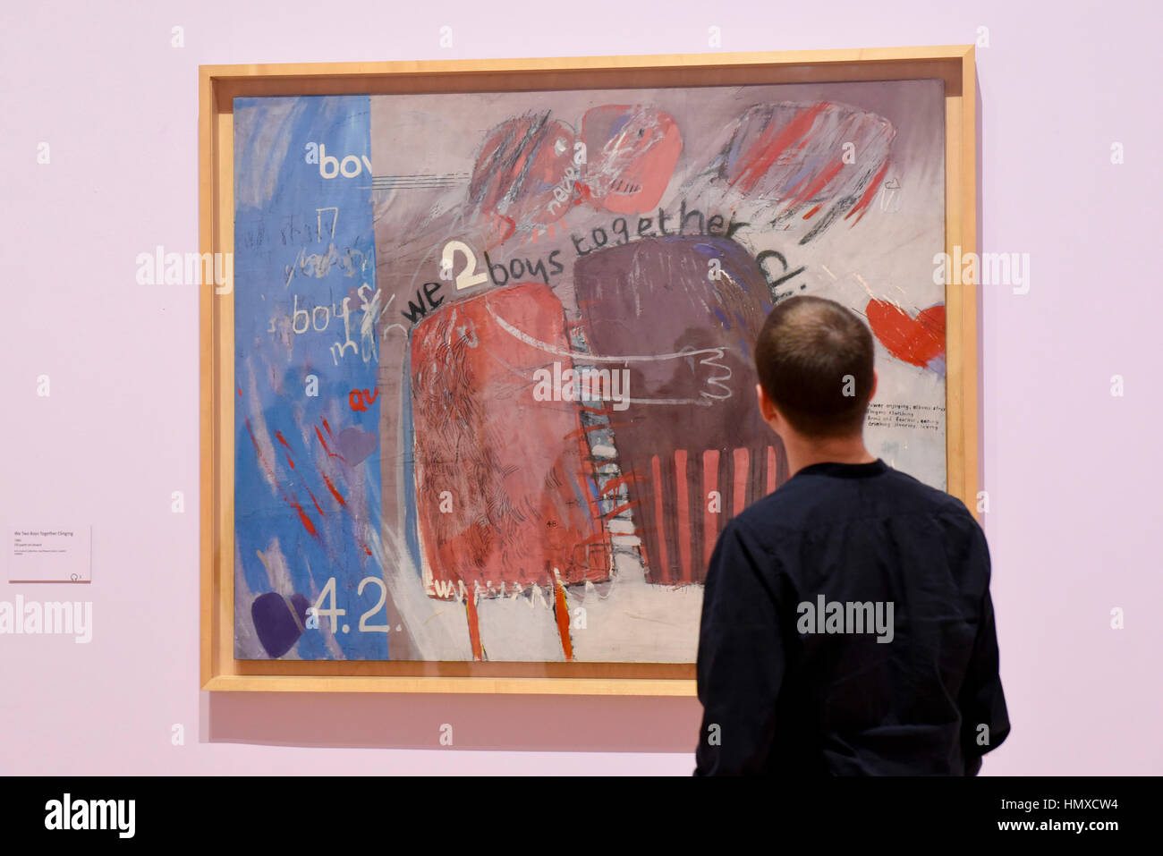 We two boys together clinging hi-res stock photography and images - Alamy