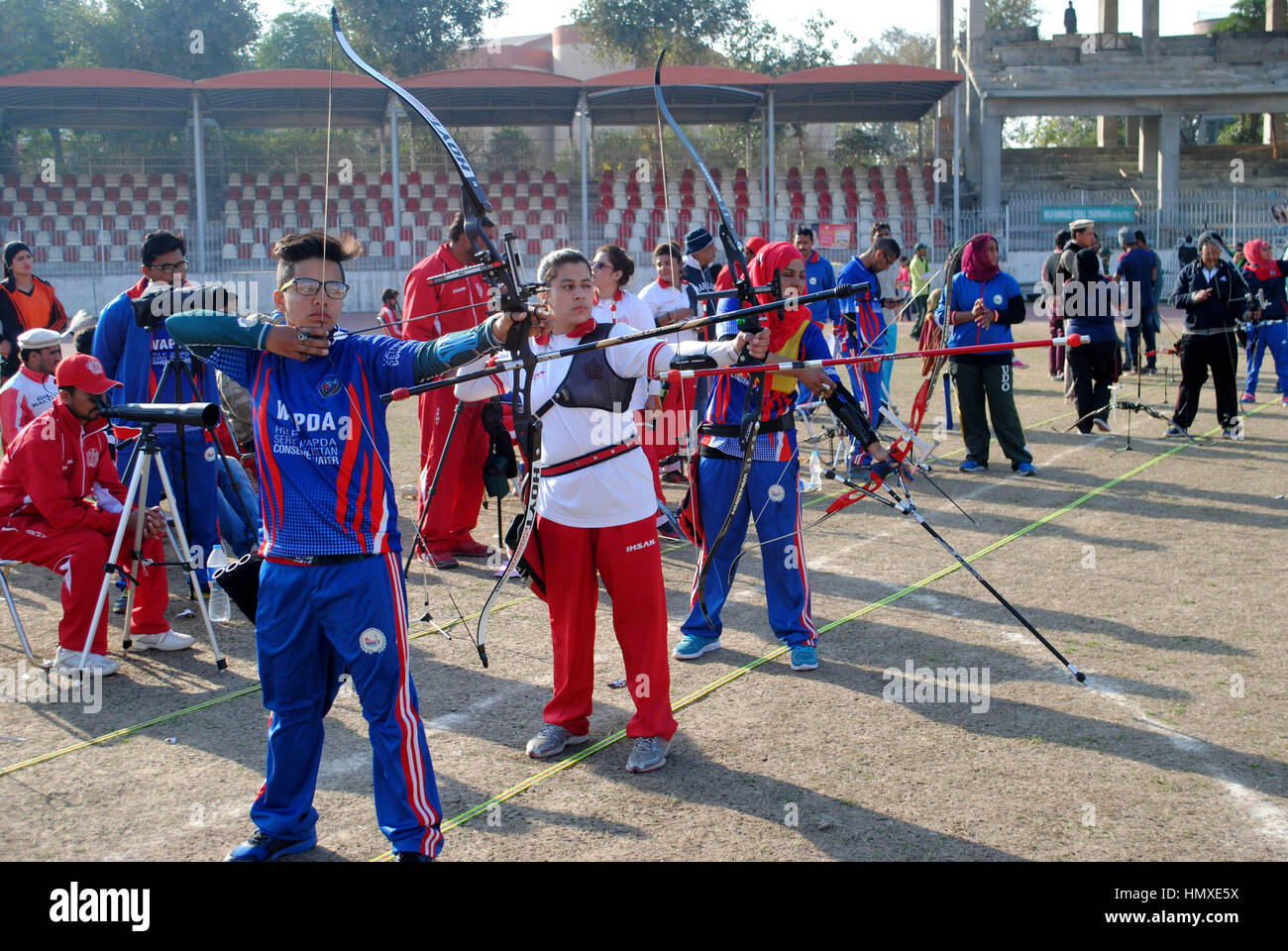 Peshawar. 6th Feb, 2017. Pakistani youth take part in a training ...