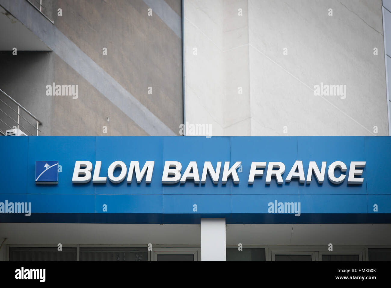 Bucharest, Romania. 06th Feb, 2017. A branch of the Lebanese Blom Bank ...