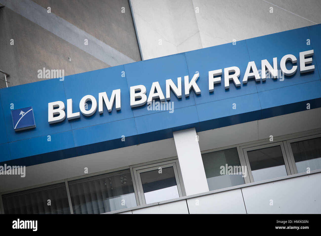 Bucharest, Romania. 06th Feb, 2017. A branch of the Lebanese Blom Bank ...