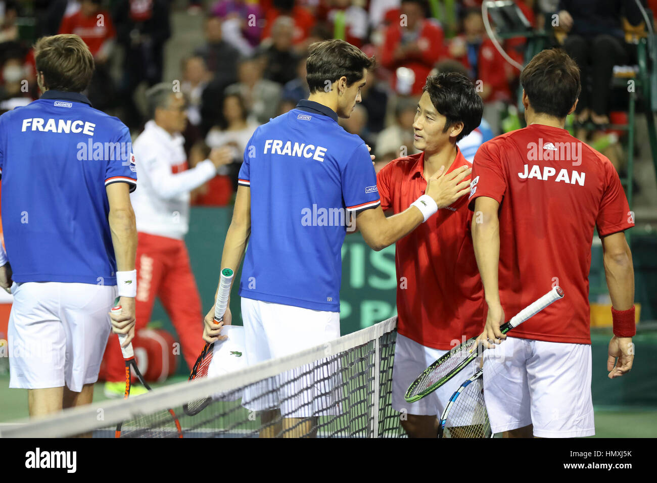 . 4th Feb, 2017. Yuichi Sugita & Yasutaka Uchiyama (JPN), Nicolas Mahut & Pierre Hugues Herbert ...