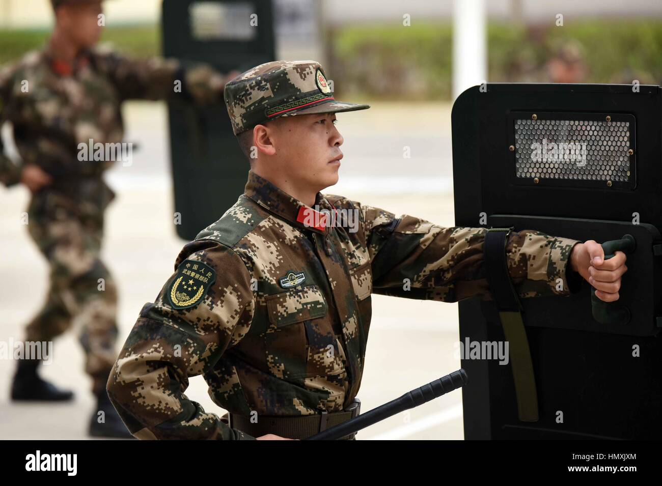 Nanning, China. 6th Feb, 2017. Soldiers receive strict military ...
