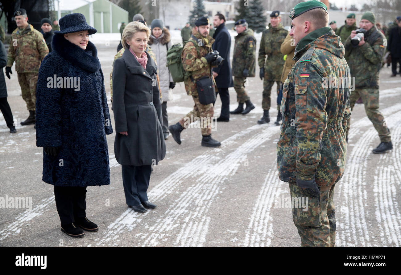 Rukla, Lithuania. 07th Feb, 2017. The German minister of defence Ursula ...