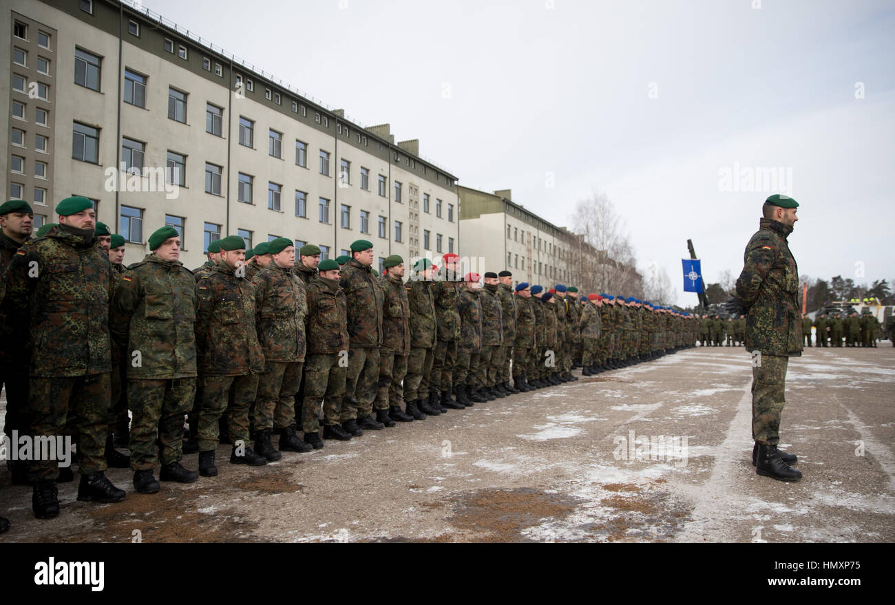Rukla, Lithuania. 07th Feb, 2017. German soldiers and members of the ...