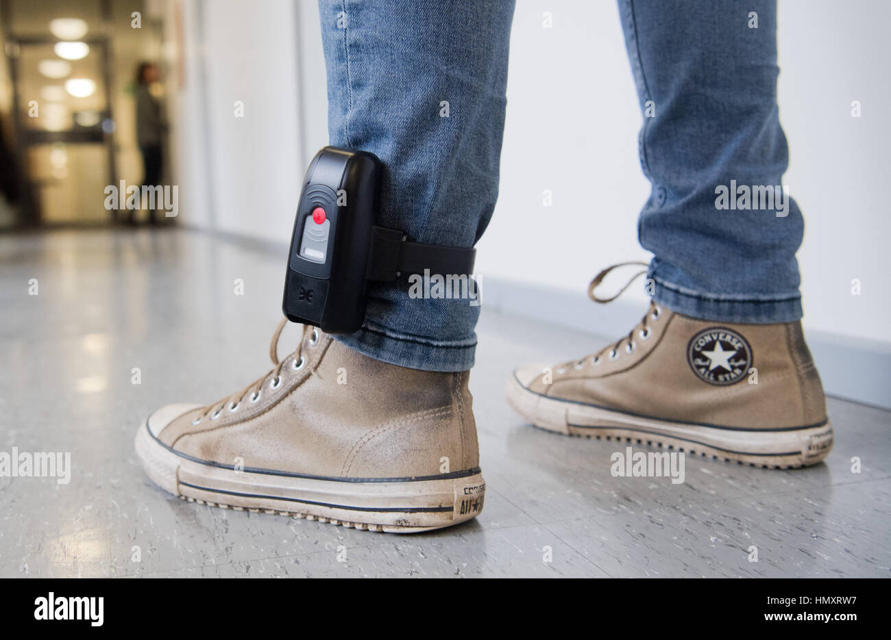 Hanover, Germany. 7th Feb, 2017. ILLUSTRATION - A man is wearing ...