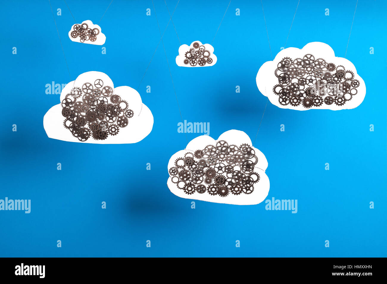 Cloud computing concept with cogs and gears showing how cloud computing ...