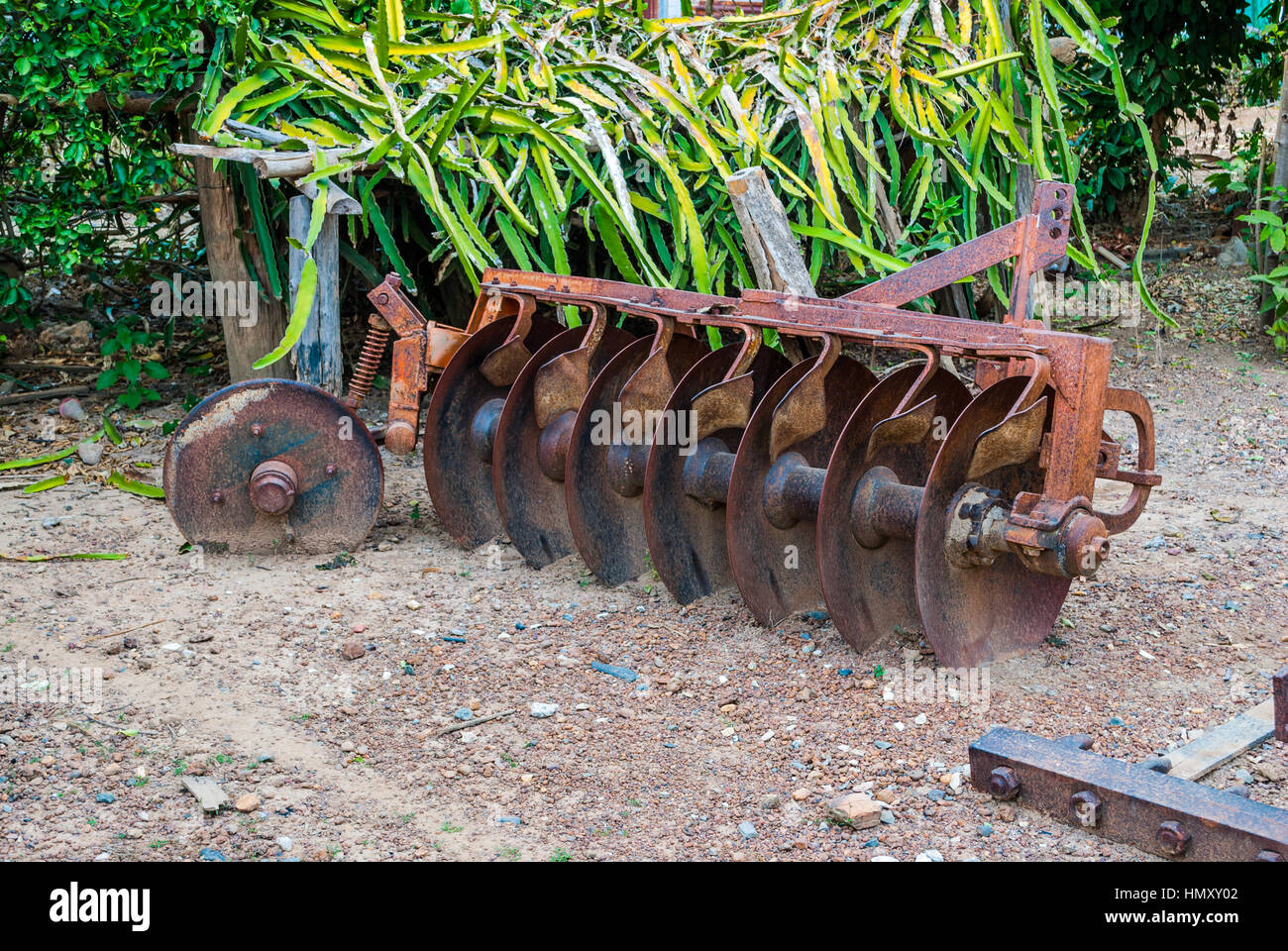 Rusty Old Disc Harrow, Agricultural Tool Stock Photo - Alamy