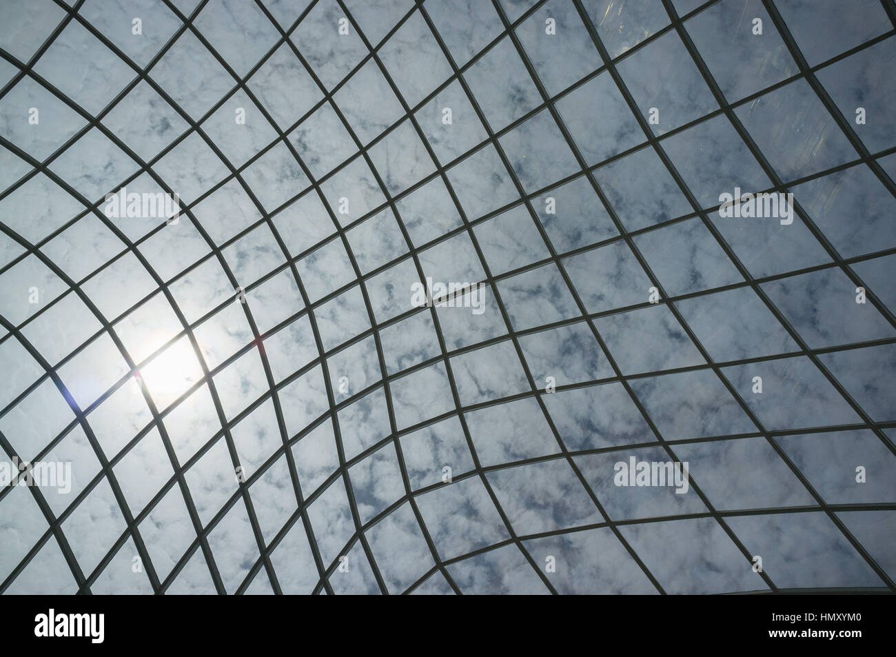 Abstract 3D mesh with clouds and sun background Stock Photo - Alamy