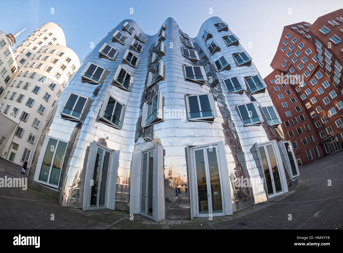 DUESSELDORF, GERMANY - JANUARY 22, 2017: The famous Chrome-Building in ...
