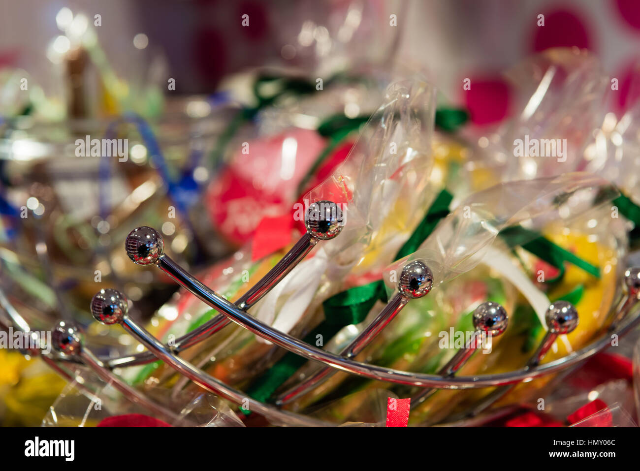 ESSEN, GERMANY - JANUARY 25, 2017: Lovely colors in a candy store ...