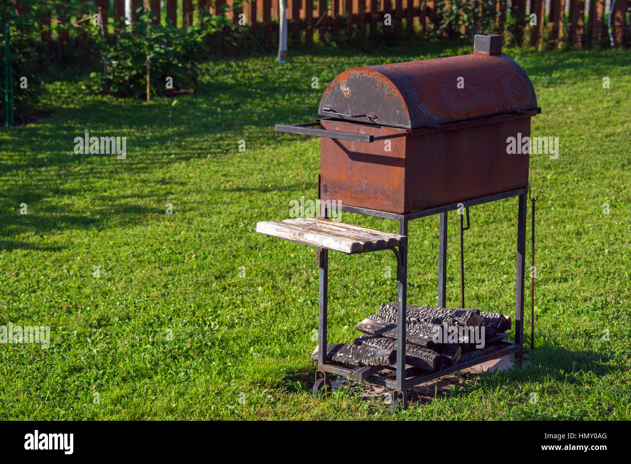 Brazier in garden Stock Photo - Alamy