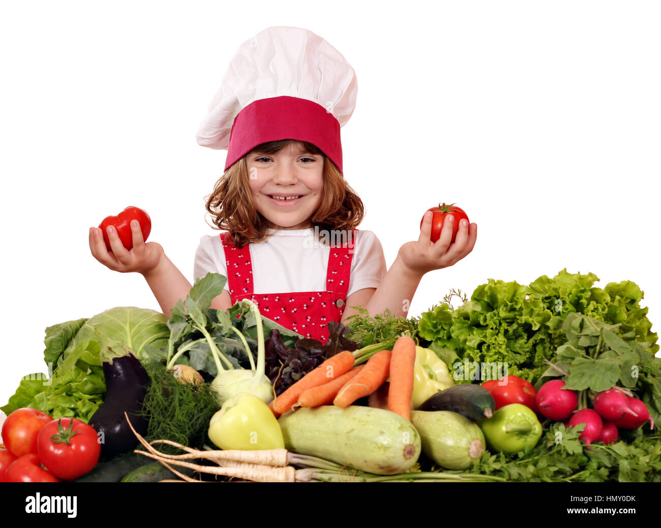 little girl cook with vegetables Stock Photo - Alamy