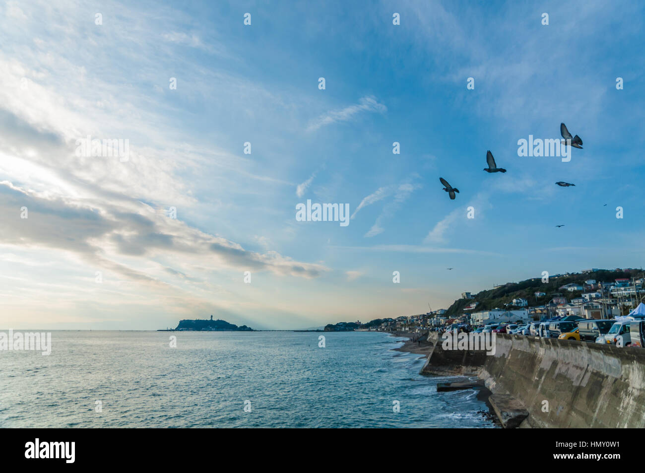 Sunset at Enoshima island,Japan Stock Photo - Alamy