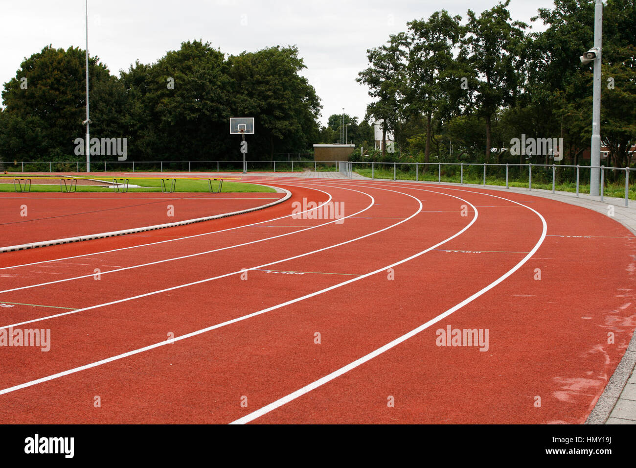 Running tracks in European town Stock Photo - Alamy