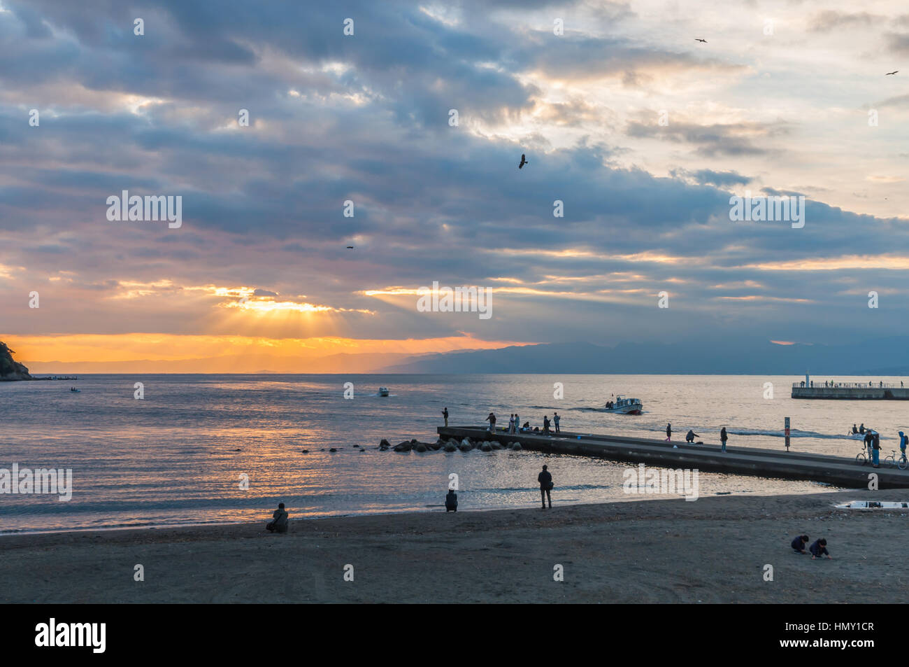 Sunset at Enoshima island,Japan Stock Photo - Alamy