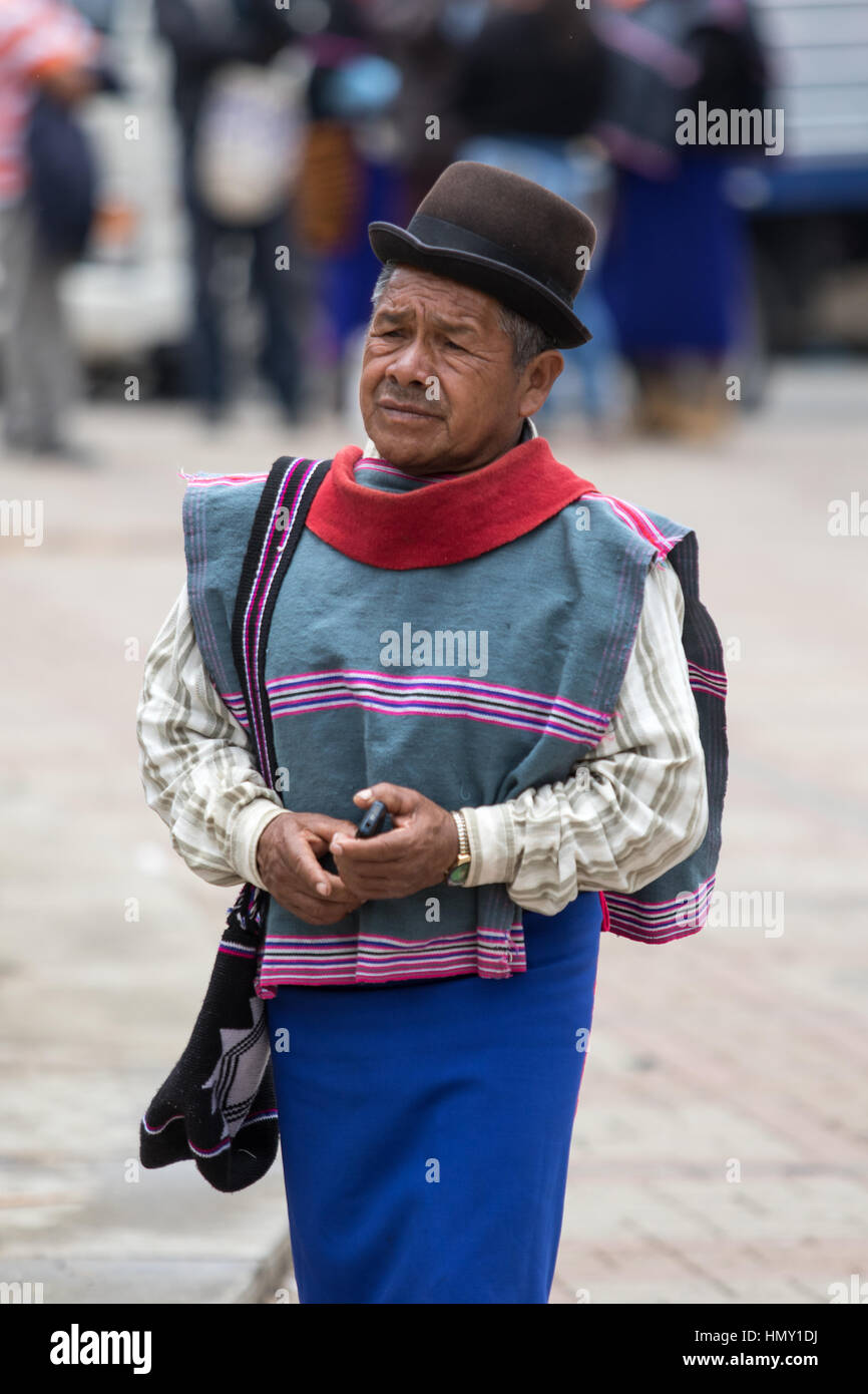 Guambiano indigenous man dressed traditionally clothing cauca hi-res ...