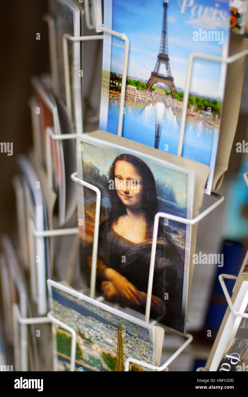 Paris. France., Postcards and souvenirs on a street store Stock Photo ...