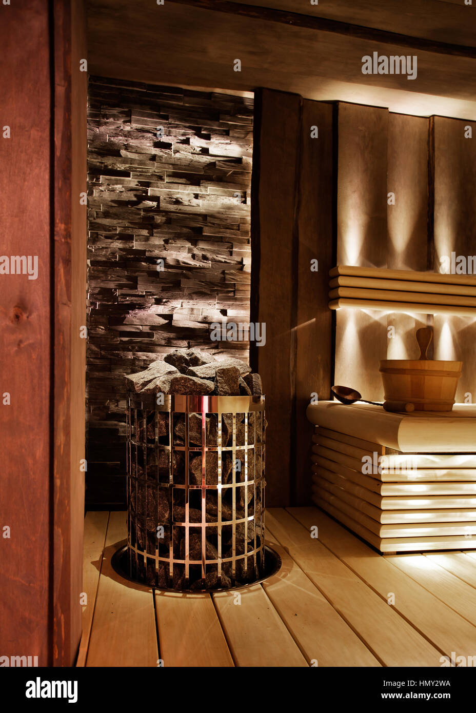 Traditional finnish sauna made from wood Stock Photo - Alamy