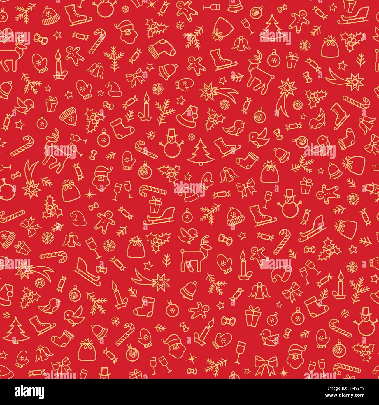 Christmas decor icon background, Happy Winter Holiday seamless tiling ...