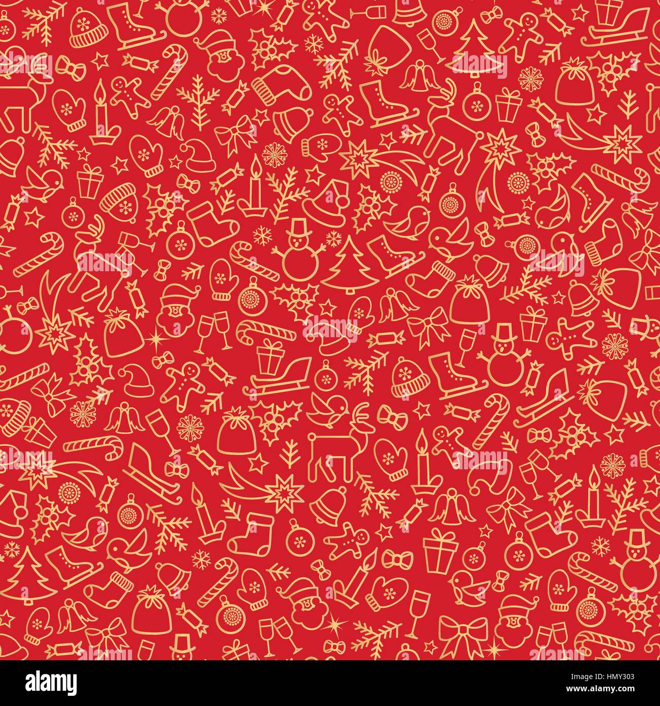 Christmas decor icon background, Happy Winter Holiday seamless tiling ...