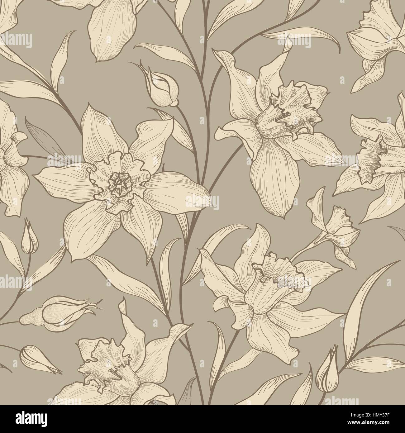 Floral seamless pattern. Flower background. Floral tile ornamental ...