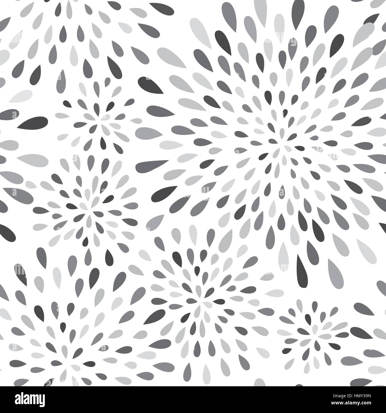 Abstract firework splash dot seamless pattern. Swirl floral petal ...