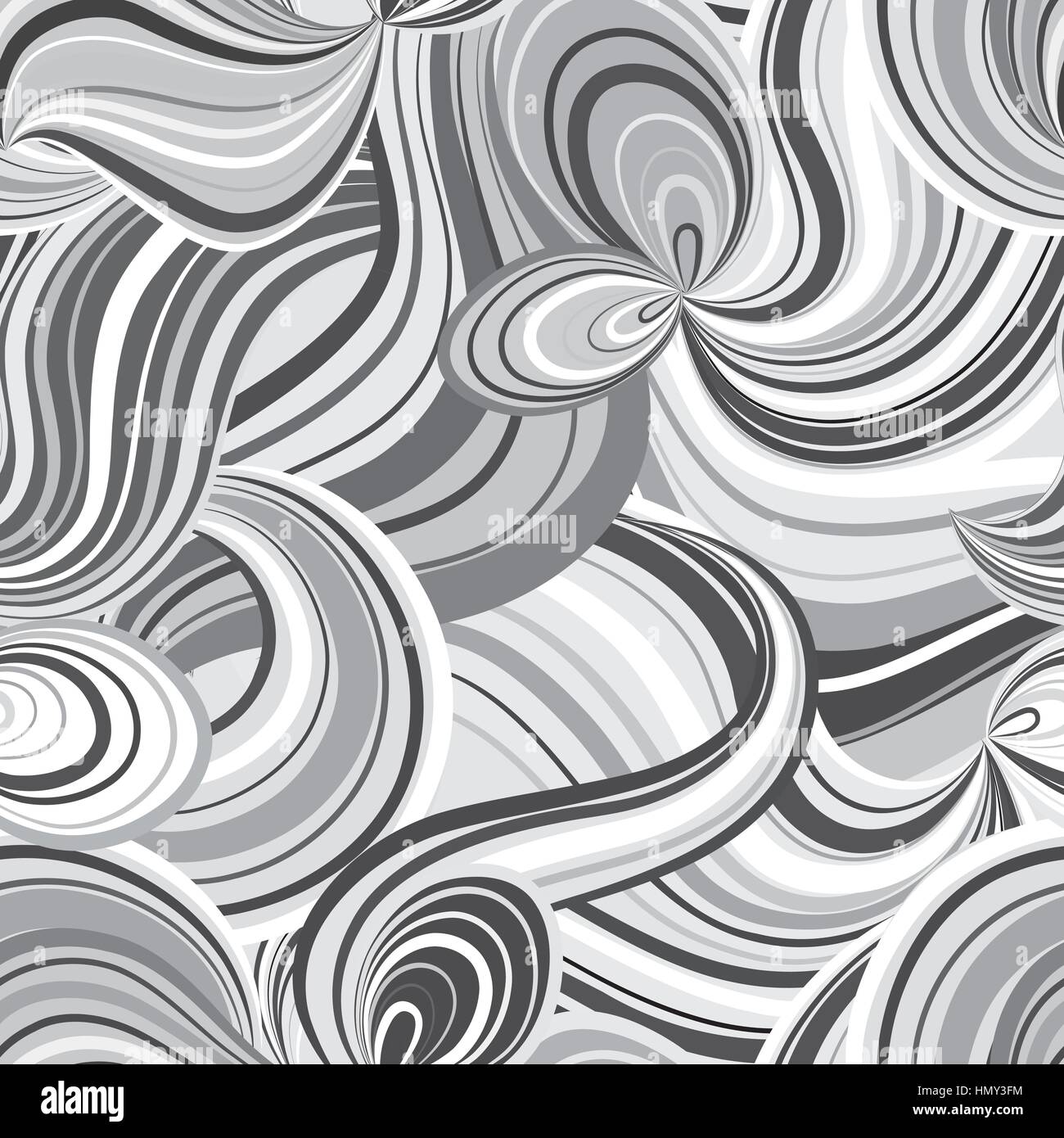 Abstract Wave Line Seamless Pattern Grid Swirl Wavy Background Ornamental Chaotic Flow Motion