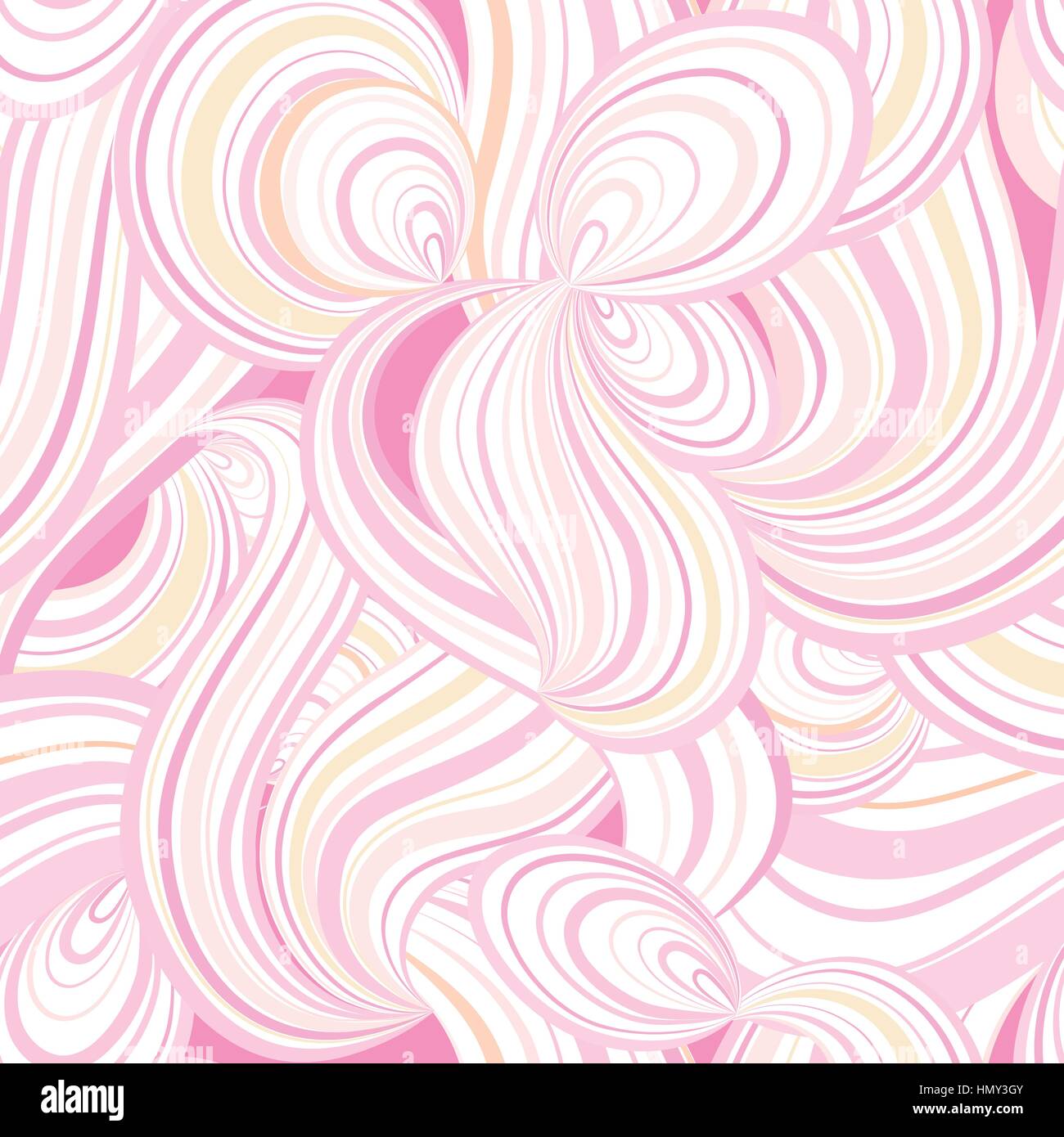 Abstract wave line and loops seamless pattern. Grid swirl wavy ...