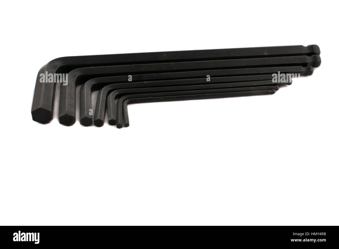 Hex key Allen Wrench Set on white background Stock Photo - Alamy