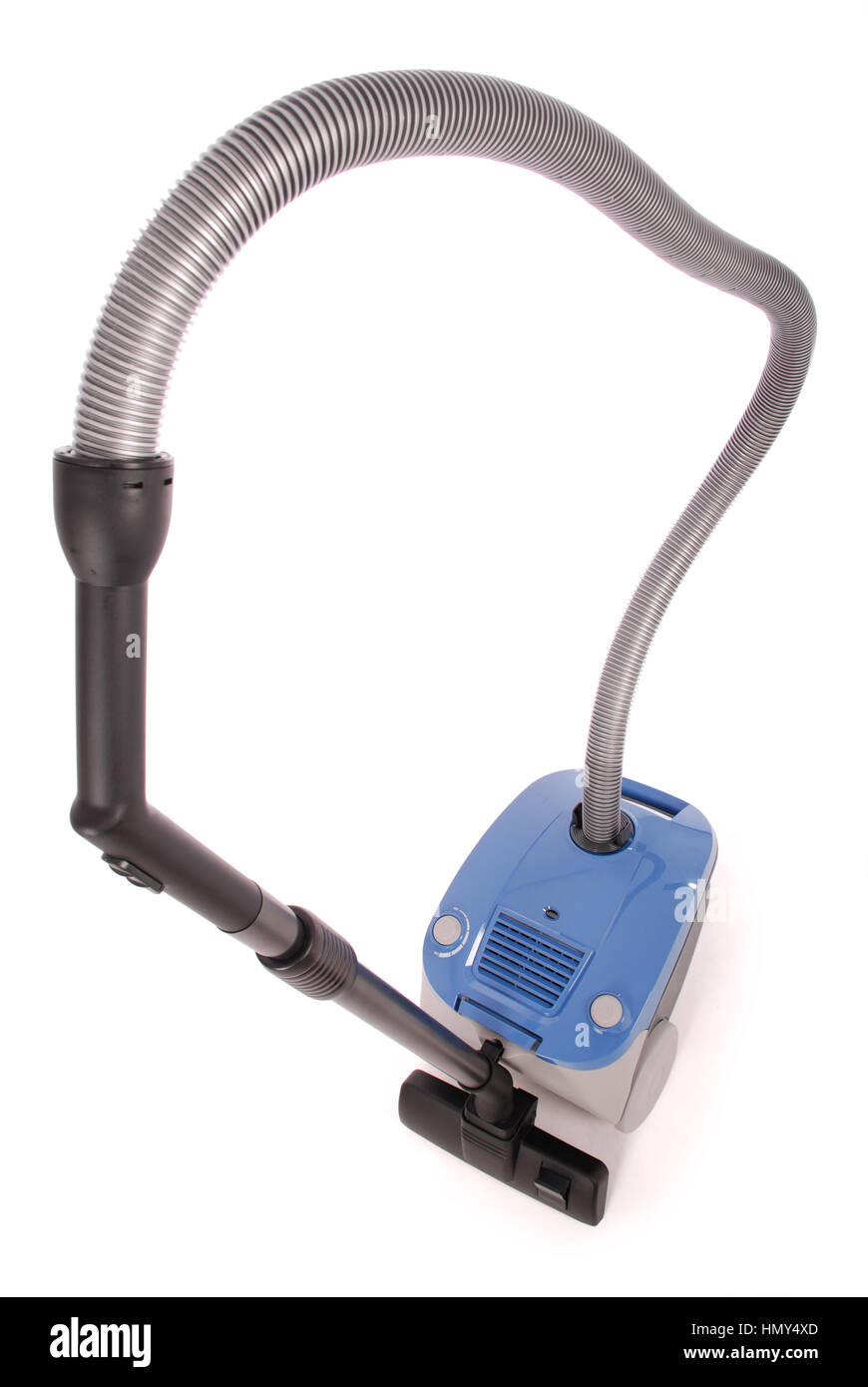 Blue vacuum cleaner isolated on white background with soft shadow Stock ...