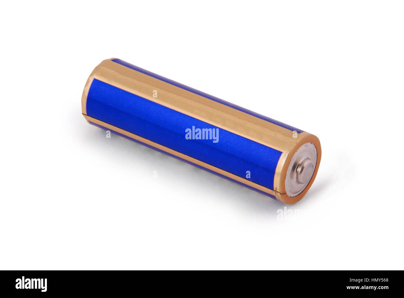 Blue Rechargeable battery isolated on a white background. Clipping path ...