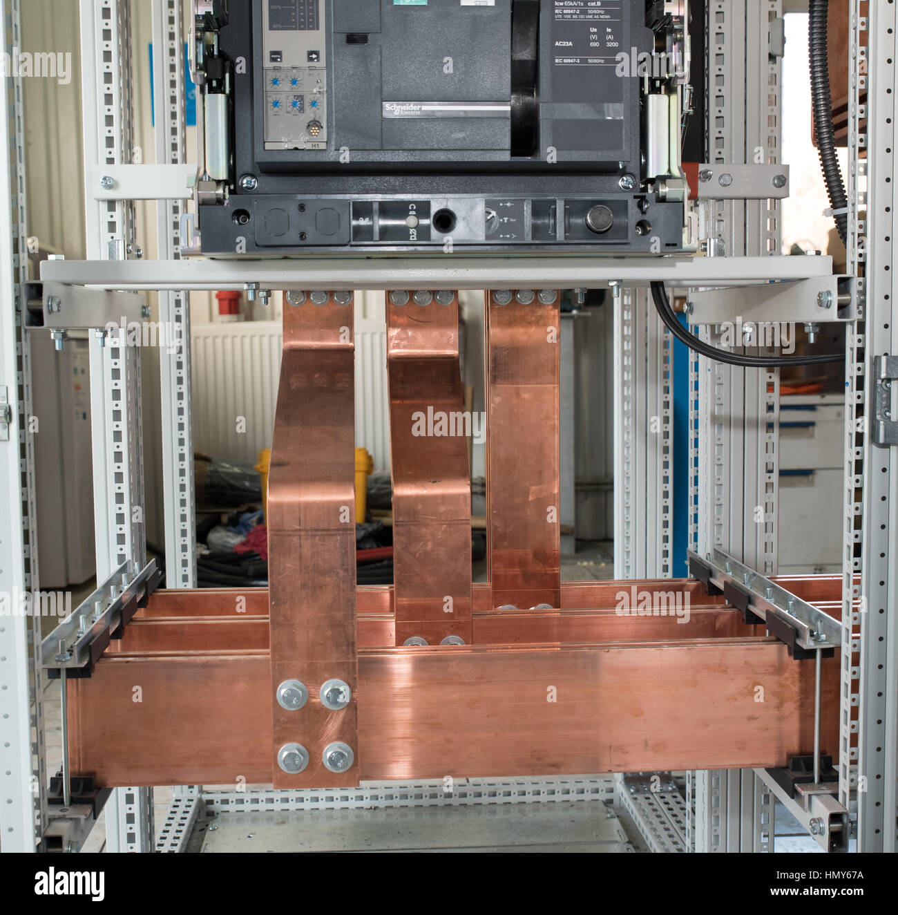 High power electrical board with copper bars Stock Photo - Alamy