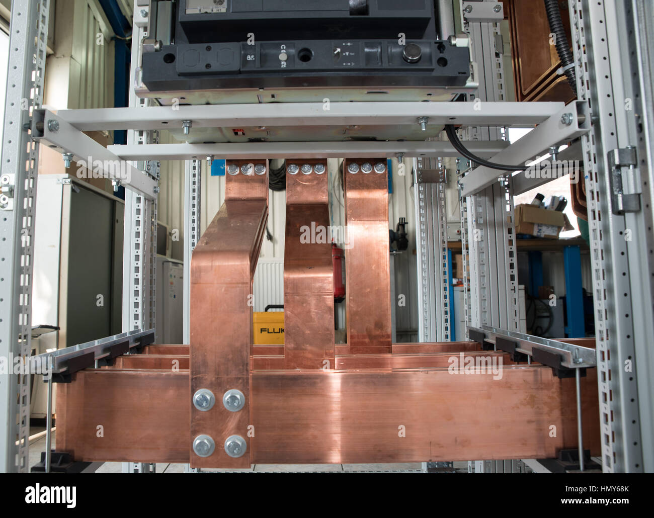 High power electrical board with copper bars Stock Photo - Alamy