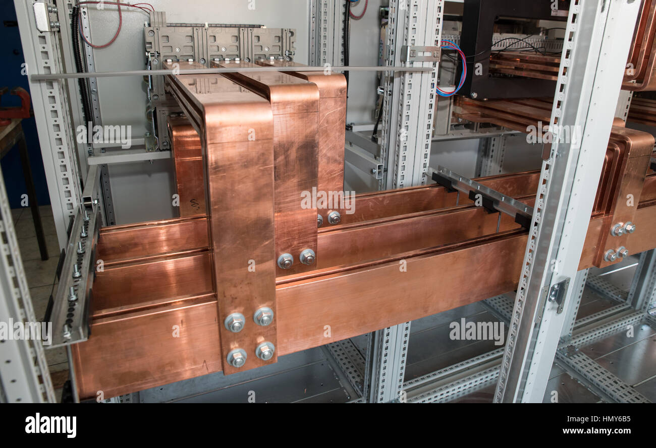 High power electrical board with copper bars Stock Photo - Alamy