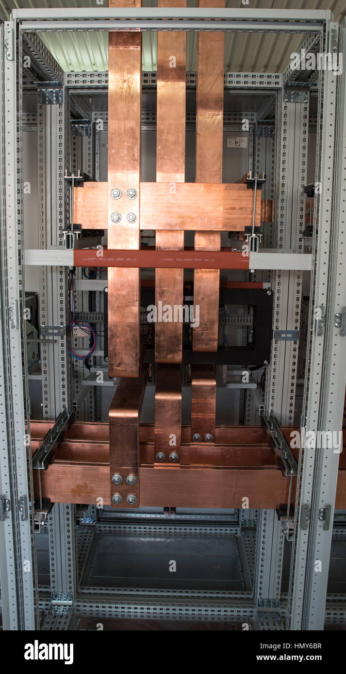 High power electrical board with copper bars Stock Photo - Alamy