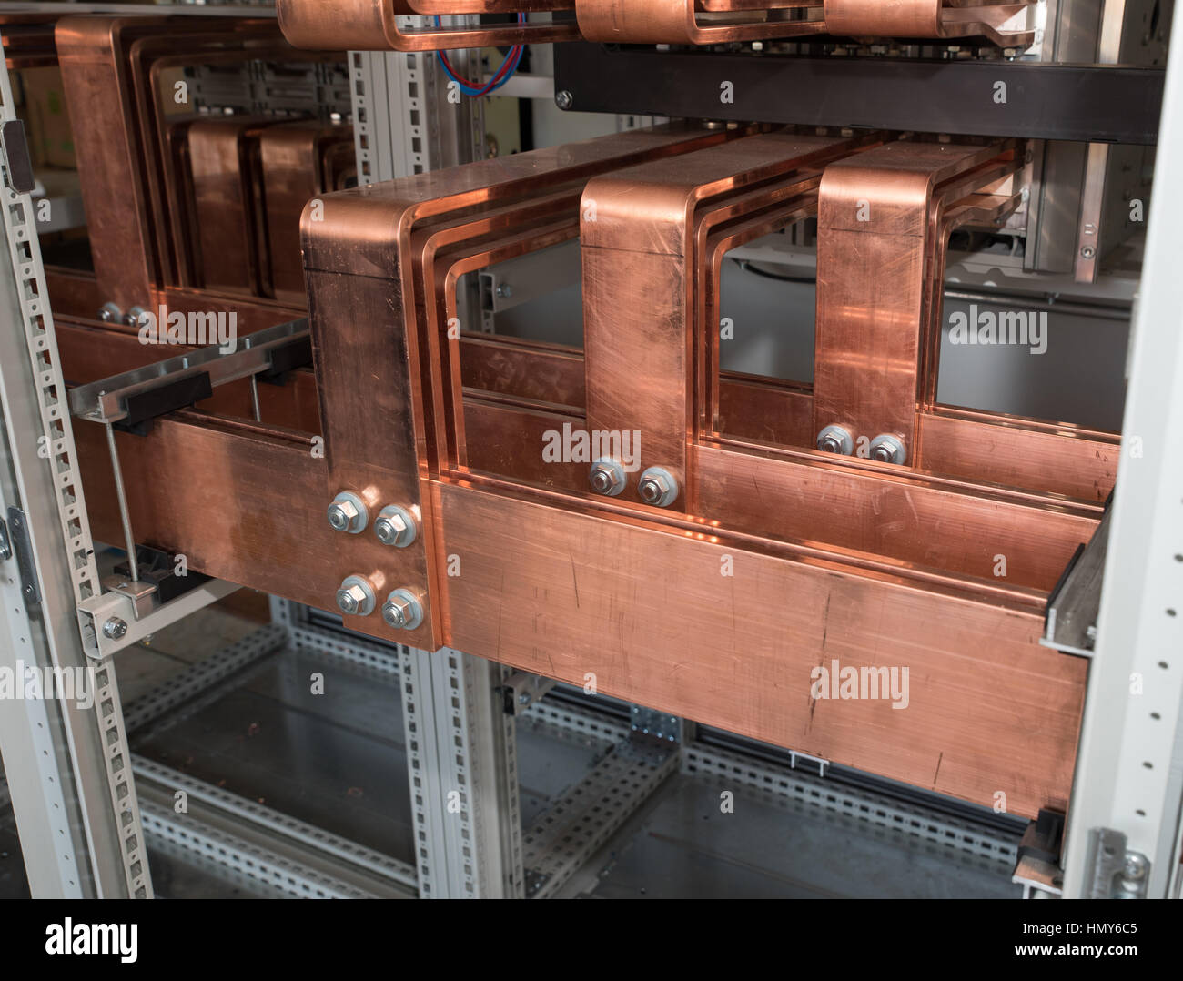 High power electrical board with copper bars Stock Photo - Alamy