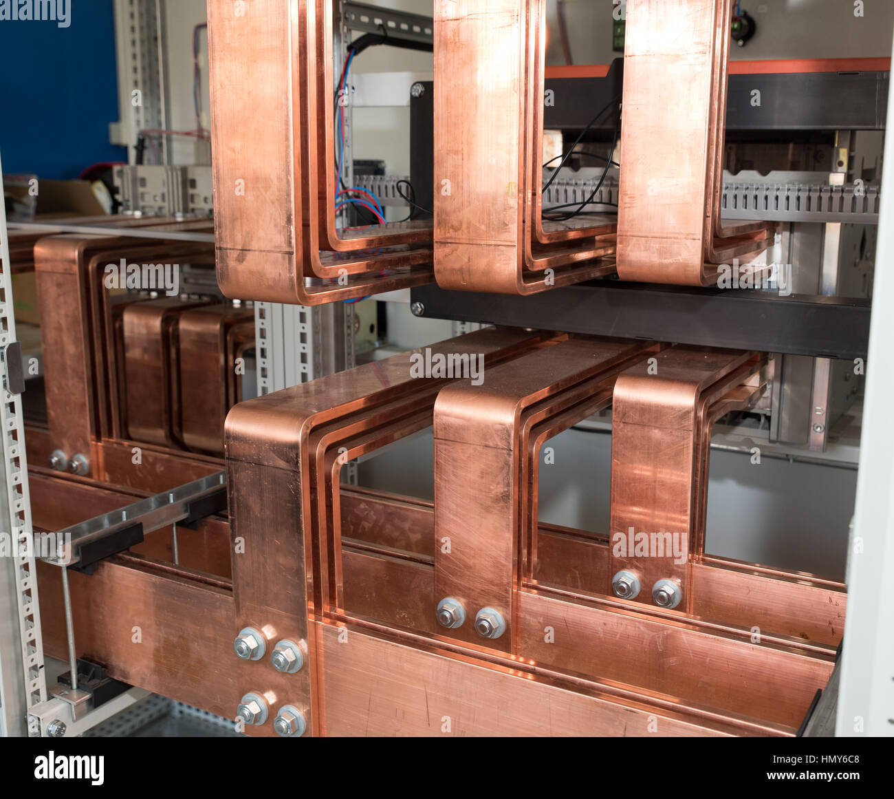 High power electrical board with copper bars Stock Photo - Alamy