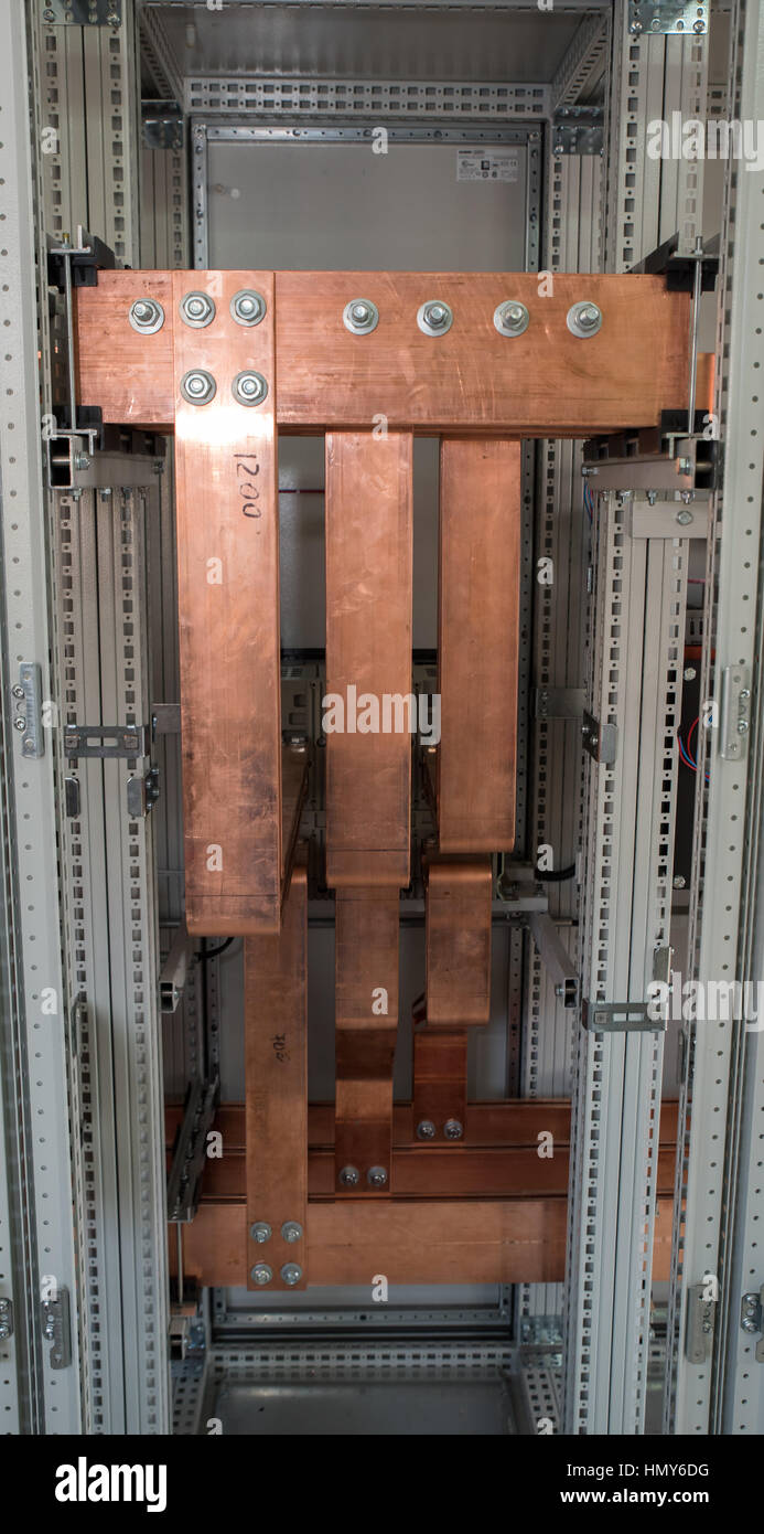 High power electrical board with copper bars Stock Photo - Alamy