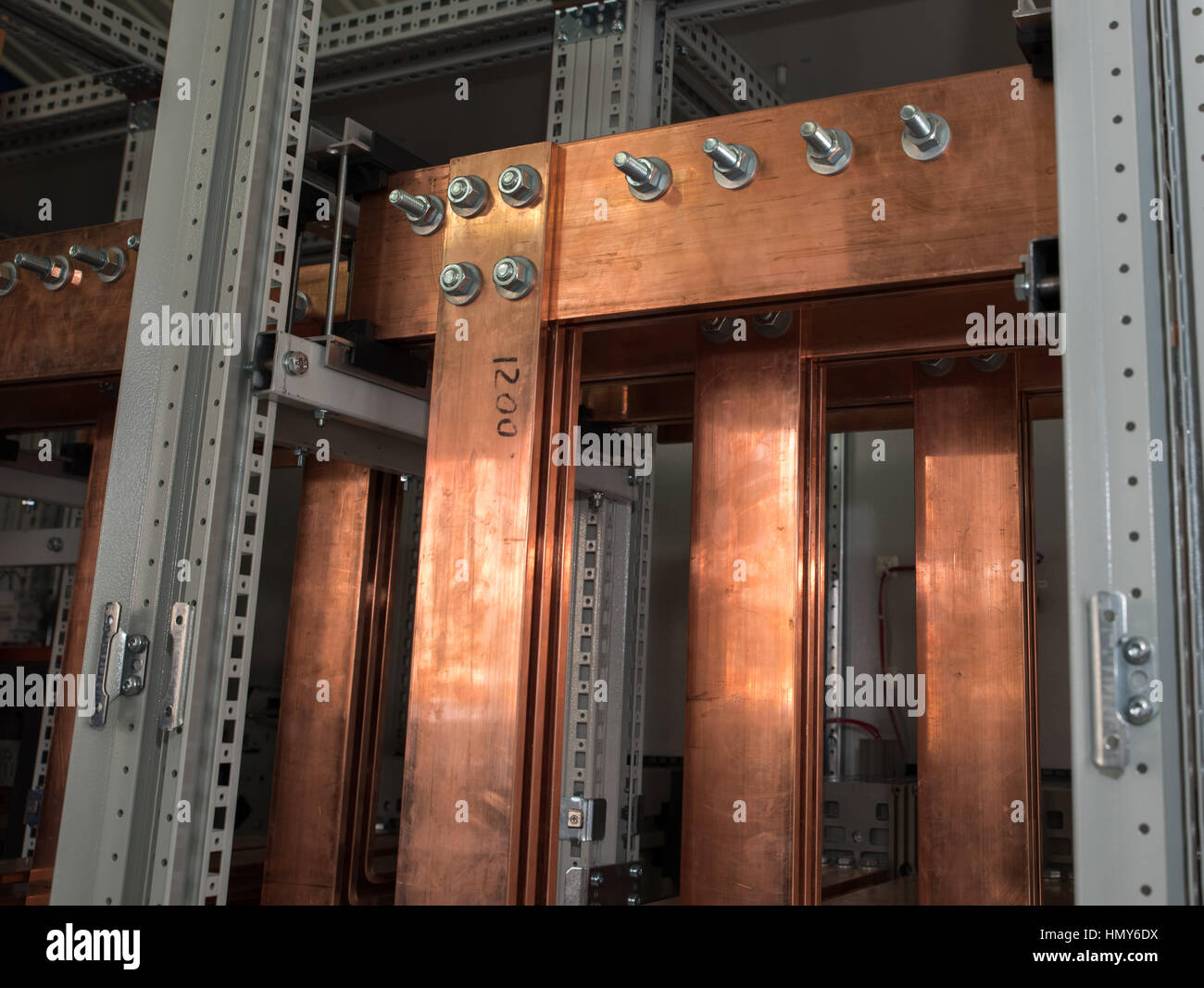 High power electrical board with copper bars Stock Photo - Alamy