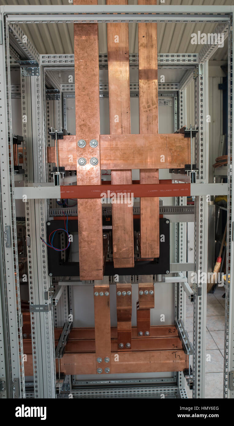 High power electrical board with copper bars Stock Photo - Alamy