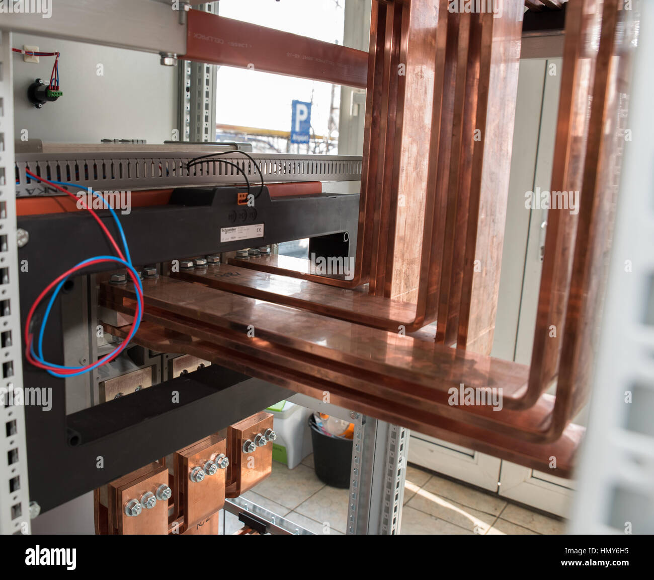 High power electrical board with copper bars Stock Photo - Alamy