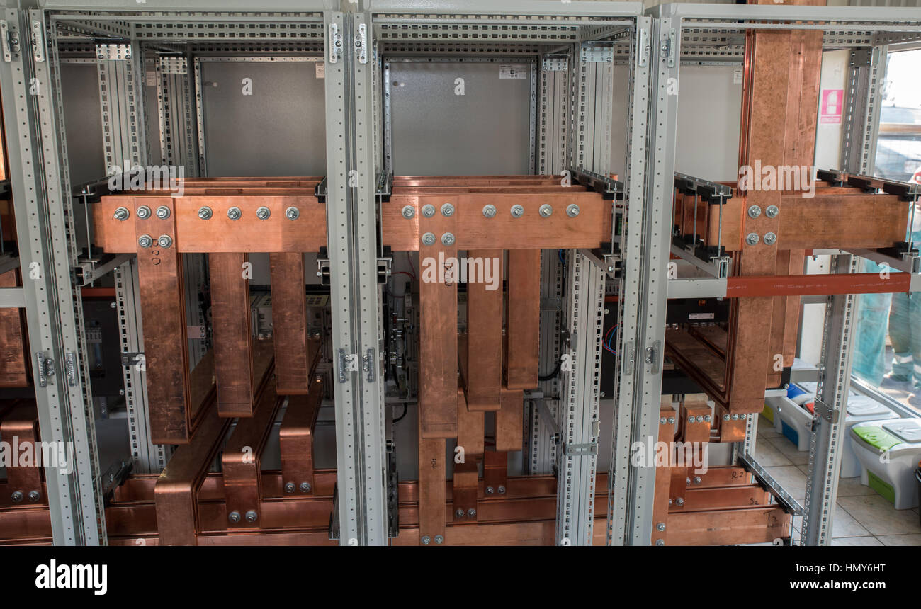 High power electrical board with copper bars Stock Photo - Alamy