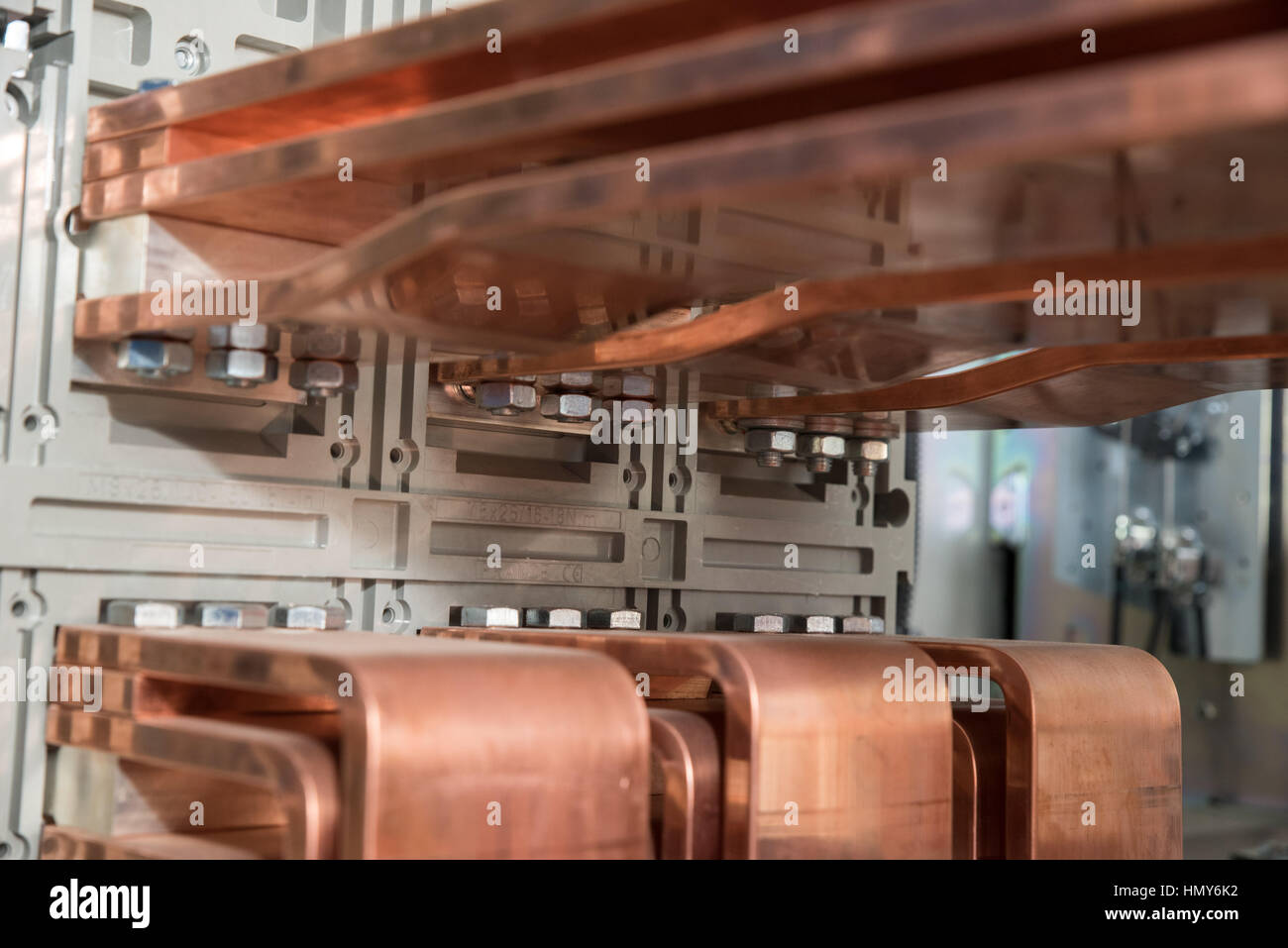 High power electrical board with copper bars Stock Photo - Alamy
