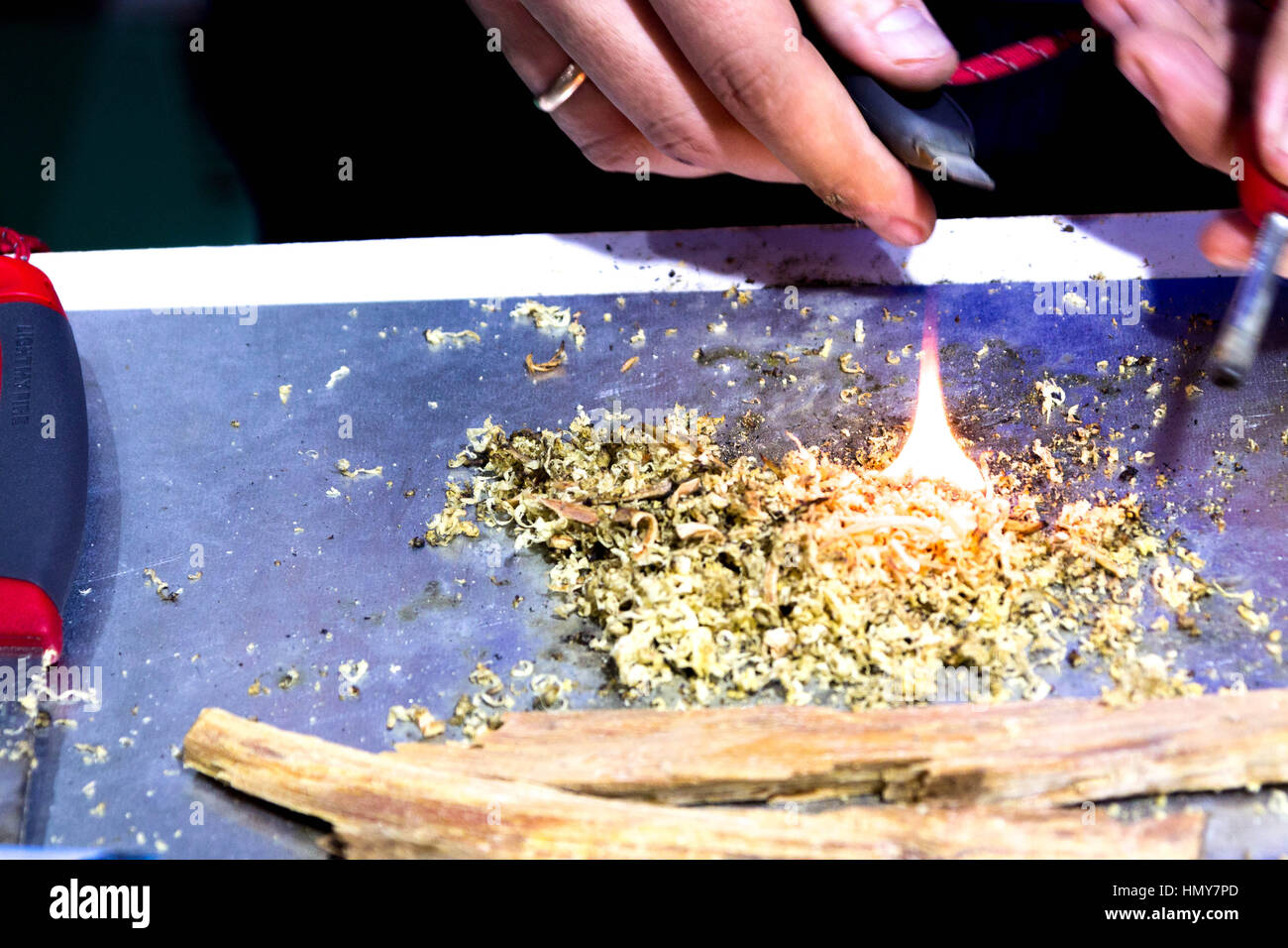Making fire flint hi-res stock photography and images - Alamy