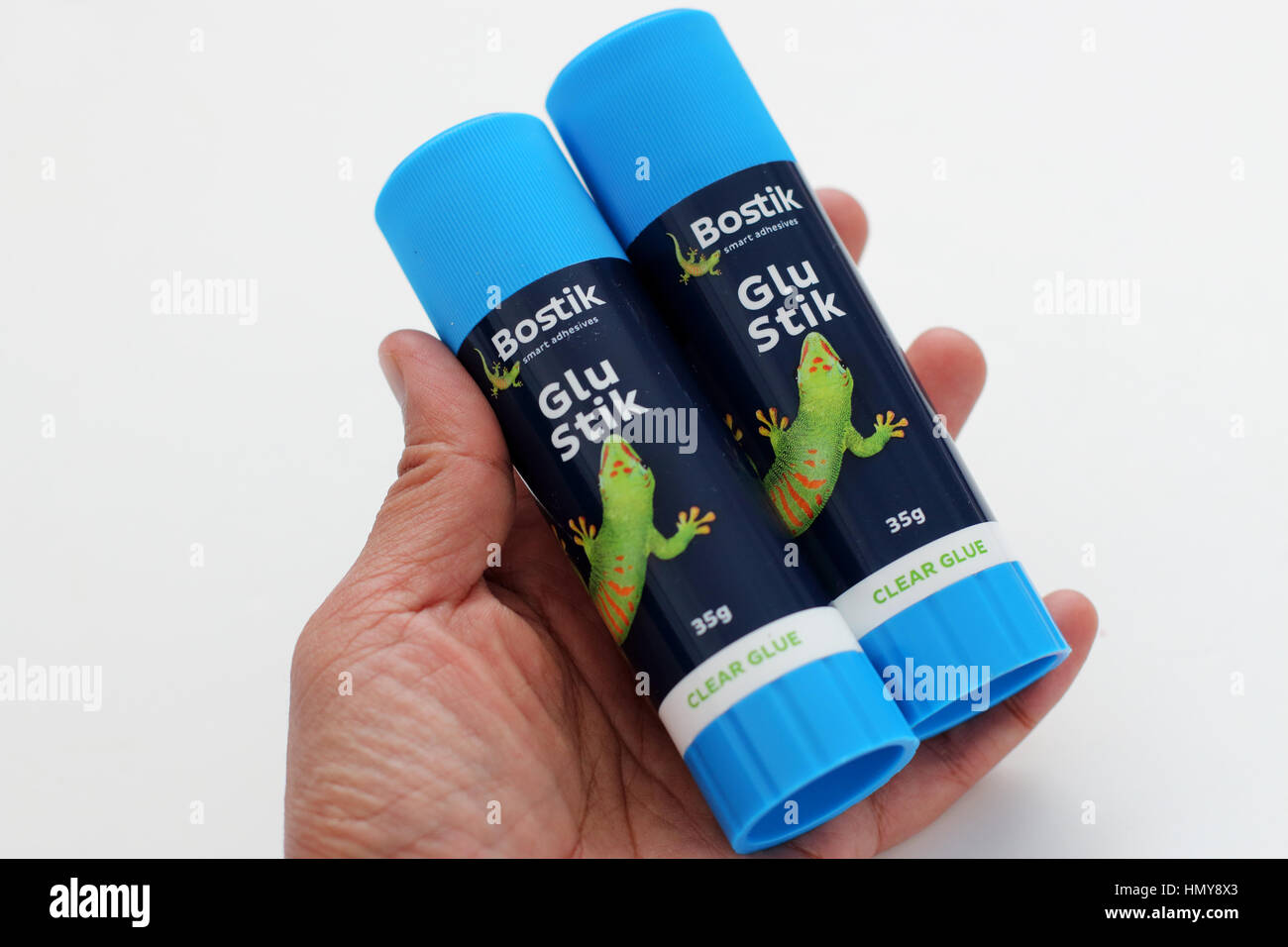 Close up of Glu Stik from Bostik isolated against white background ...