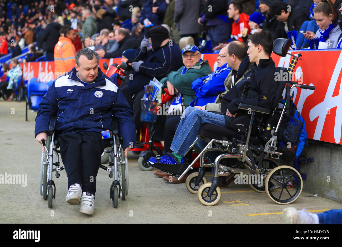 Leicester City disabled supporters Stock Photo - Alamy